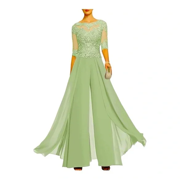 Pants & Jumpsuits | Pistachio Sage Green Pants Suit Jumper Romper With ...